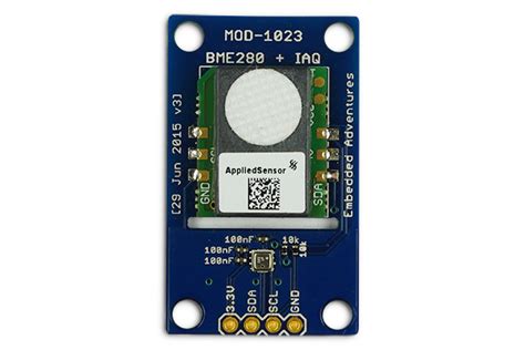 Embedded Adventures Products MOD 1023 BME280 AMS IAQ Weather Multi Sensor Module