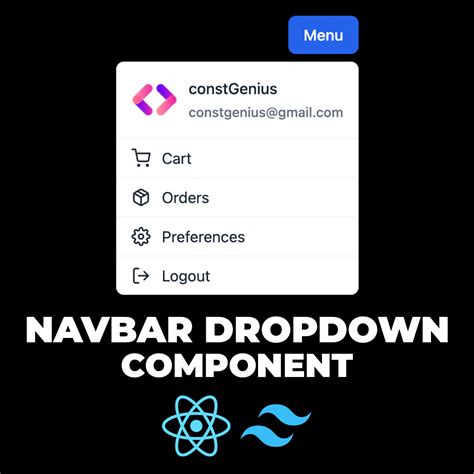 Navbar Dropdown Menu in React from scratch | Custom Dropdown Menu in React and Tailwind CSS | by ...