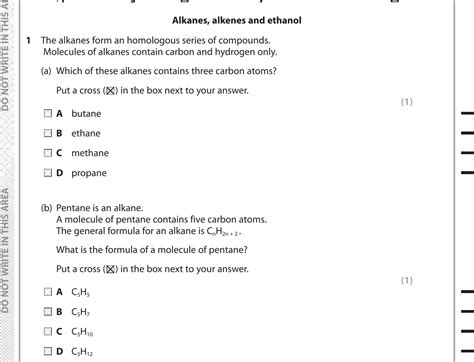 Gcse Edexcel Chemistry Homologous Series 1 The Alkanes Form An Homologou