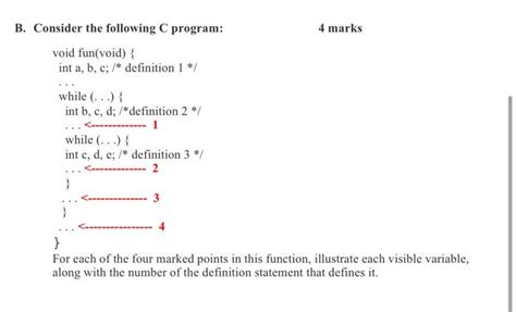 Solved Marks B Consider The Following C Program Void Chegg Com