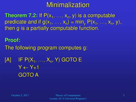 theory of computation lecture 10 a universal program i ppt download