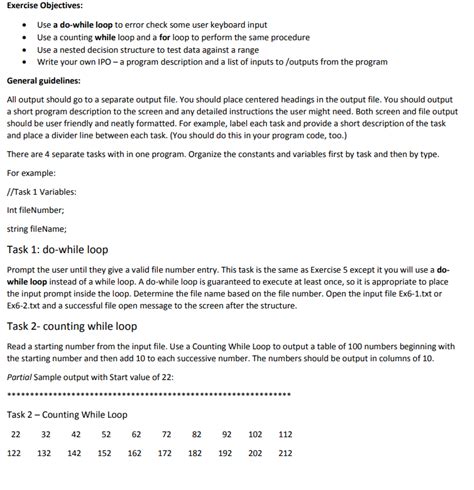 Solved Exercise Objectives Use A Do While Loop To Error