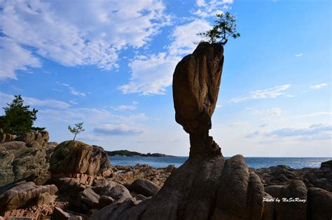 서낭바위아침 나사랑의빛과자연