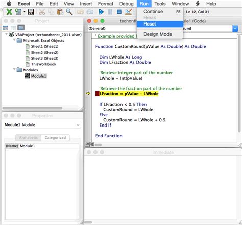 excel for mac vba break code damerchip