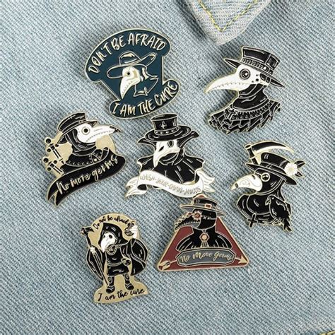 Plague Doctor Enamel Pins Collect Punk Beak Face Brooches Lazada
