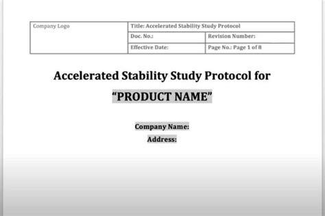 Stability Study Report Template For Medical Devices