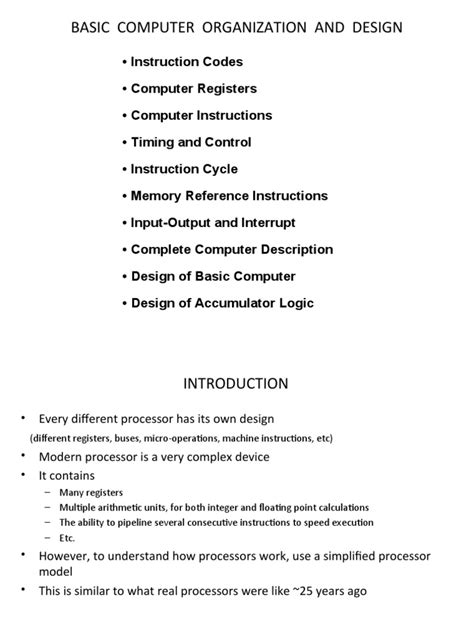 Unit2 Basic Computer Organization And Design Pdf