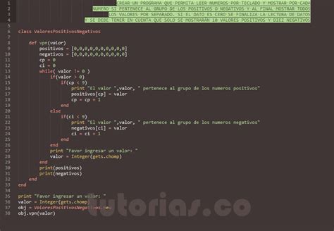 POO Ruby Mostrar Valores Positivos Y Negativos Tutorias Co