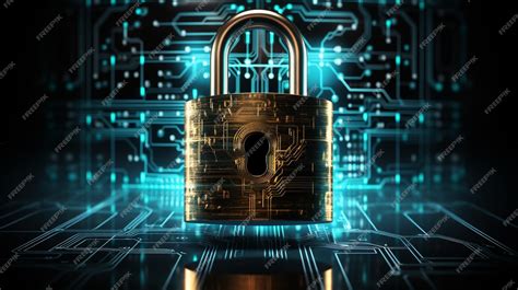 Premium Photo Cyber Security Concept Lock Symbol From Lines And Triangles Connecting Network