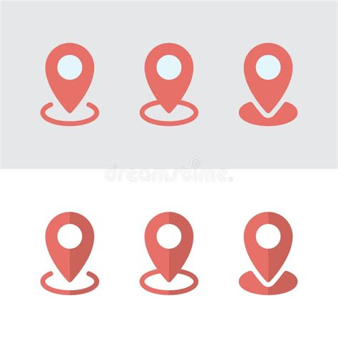 Address Location Map Pin Icon Set In Flat Design Stock Vector
