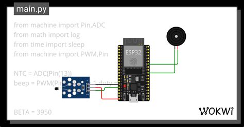 热敏电阻报警 Wokwi Esp32 Stm32 Arduino Simulator