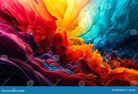 Vibrant Waves Of Multicolored Abstract Shapes Flowing Dynamically Across The Frame Representing