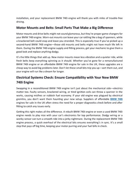 Ppt Bmw 740i Engine Replacement Tips What Else Needs Upgrading Powerpoint Presentation Id