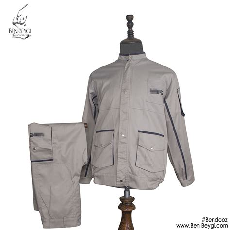 کاپشن کار با شلوار پارچه کجراه مدل یقه بسته جیب پاکتی قاپک دار شلوار