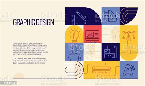 라인 아이콘이 있는 그래픽 디자인 관련 디자인 간단한 윤곽선 기호 아이콘입니다 디자인 전문가에 대한 스톡 벡터 아트 및 기타