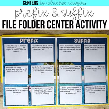 Prefix Suffix File Folder Center By Adrienne Wiggins TpT