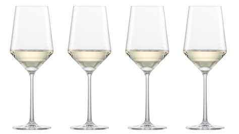Angular Crystal Stem White Wine Glass Set Of 4