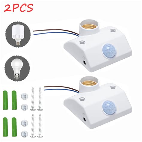 Cnkoo 2pcs E27 Induction Lamp Holder Low Energy Body Infrared Sensing