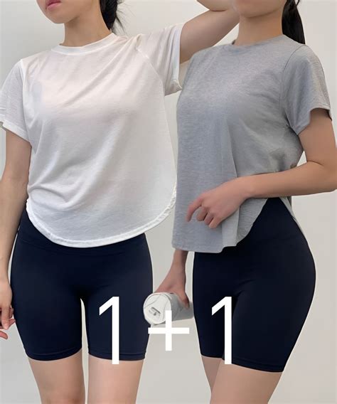 웨이즈먼 [1 1 무료배송] 찰랑티 세미크롭티 필라테스복 커버업 요가복 라운드컷팅 반팔 크롭반팔 필라테스상의 반팔티셔츠 이너반팔 헬스복