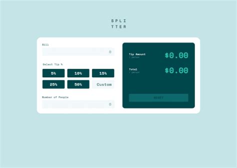 Frontend Mentor Tip Calculator Vanilla Javascript Coding Challenge