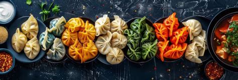 Cooking Dumplings Various Types Oriental Ravioli Gyoza Dim Sum