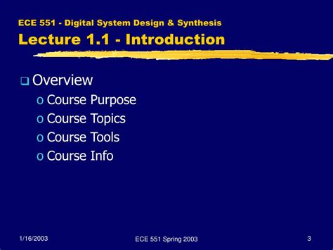 Ppt Ece 551 Digital System Design And Synthesis Powerpoint Presentation Id4285326
