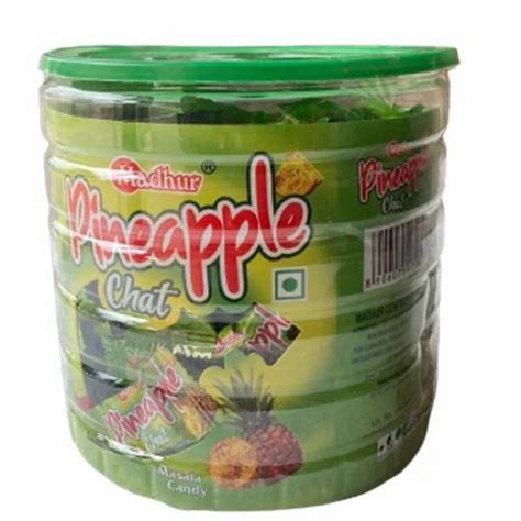 Green Round Madhur Pineapple Chat Masala Candy Packaging Type Plastic Jar Packaging Size 160