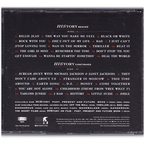 Michael Jackson History Cd Album Promo 2sk 7122