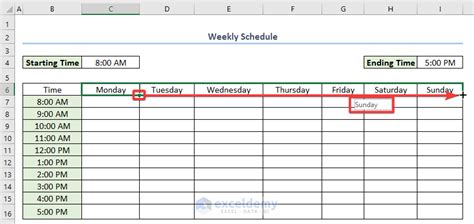 How To Make A Work Schedule In Excel 3 Handy Examples