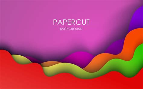 Premium Vector Multi Colored Abstract Red Green Orange And Purple Wavy Papercut Overlap Layers