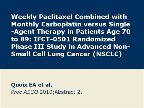Weekly Paclitaxel Combined With Monthly Carboplatin Versus Single