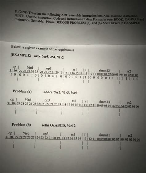 Solved 8 20 Translate The Following Arc Assembly