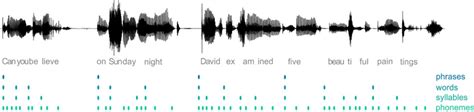 Acoustic Waveform With Its Segmentation Into Phrases Words Syllables