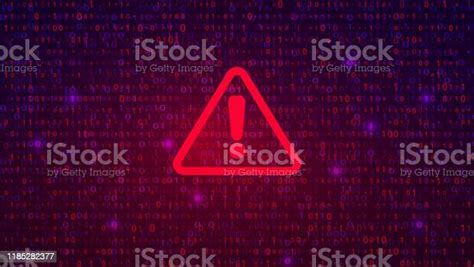 Abstract Technology Binary Code Dark Red Background Cyber Alert Stock Illustration Download