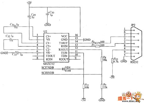 The Serial Communication Connector Circuit Of TMS F Amplifier Circuit Circuit Diagram