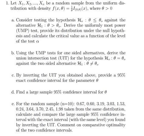 Solved Let X X Dots Xn Be A Random Sample From The Chegg