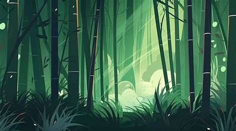 Cartoon Bamboo Forest Japan A Cartoon Bamboo Forest With A Path