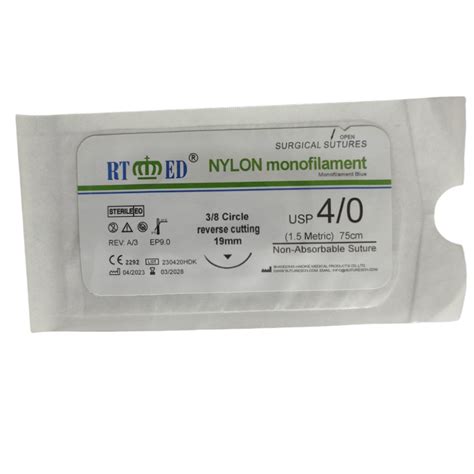 B Arm Nylon Suture Thread Pack Of 12 Non Absorbable Usp 4 0 15