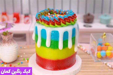 کیک ژله‌ای رنگین کمان