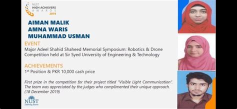 aiman malik on linkedin award achievement nust 28 comments
