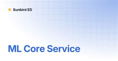 Ml Core Service Sunbird Ed