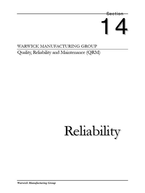 Section14breliabilitylecturenotes Pdf Reliability Engineering