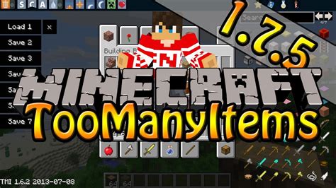 Minecraft 175 How To Install Toomanyitems Mod For Pc Non Forge