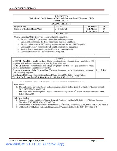 685 1671908374213 Aec Notes Of Module 2 Shruthi V Asst Prof Dept Of Ece Gmit Page Shruthi