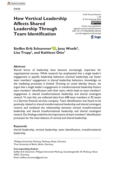 Pdf How Vertical Leadership Affects Shared Leadership Through Team