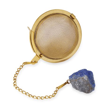 New Crystal Tea Ball Infuser On Chain Blue Lapis Tea Lovers