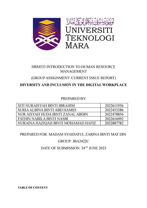 hrm group assignment 1 current issue hrm533 introduction to human