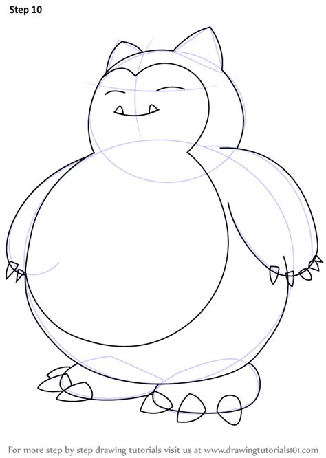 Learn How To Draw Snorlax From Pokemon Pokemon Step By Step Drawing Tutorials