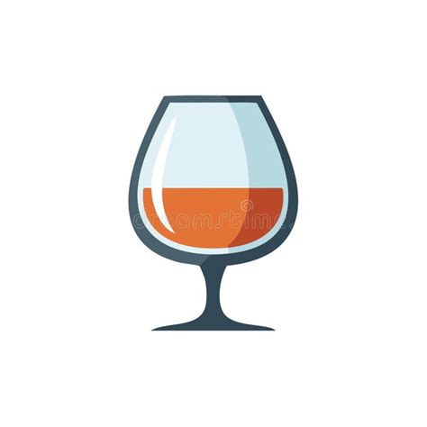 Stylized Snifter Glass With Brandy Or Whiskey Illustration Stock Vector