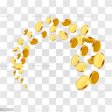 떨어지는 동전 돈 떨어지고 금화 골든 비 비행 잭 팟 또는 성공 개념 현대적인 배경입니다 3차원 형태에 대한 스톡 벡터 아트 및 기타 이미지 Istock